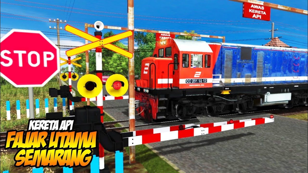 Kereta Api Fajar Utama Di Perlintasan Kuning Merah Putih - Kompilasi ...