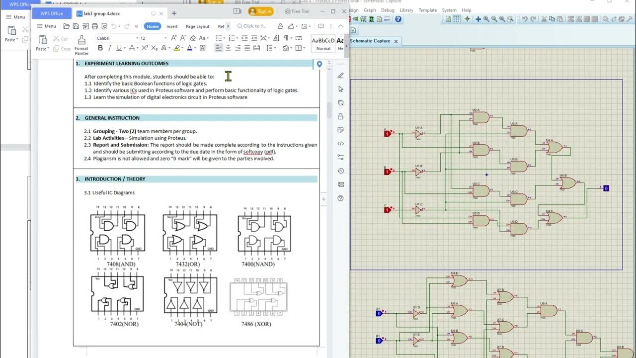 Lab 4 Logic Minimization With Kmap Using Proteus Software Youtube