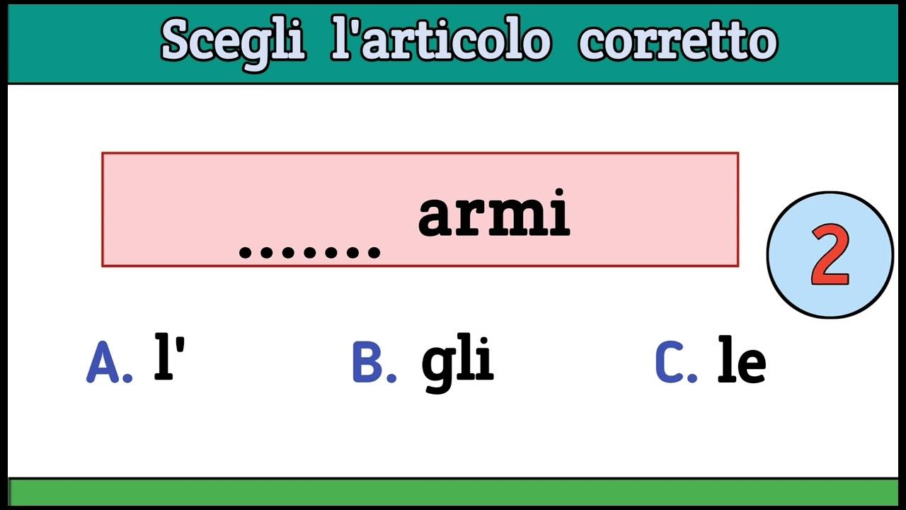 Italian quiz #267/Italiano per stranieri/level A1/scegli l'articolo ...