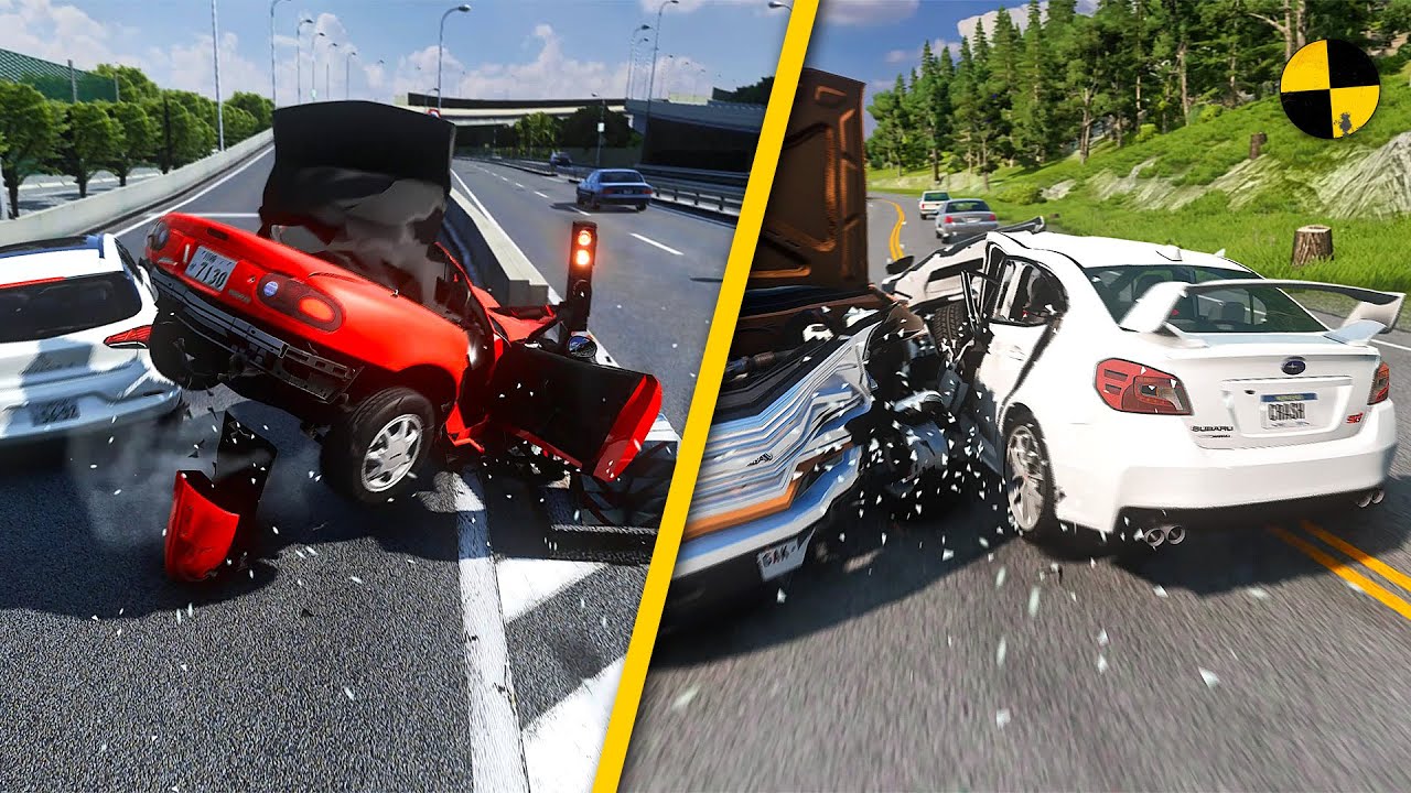 1 HOUR of BeamNG Drive Realistic High Speed Traffic Car Crashes - YouTube