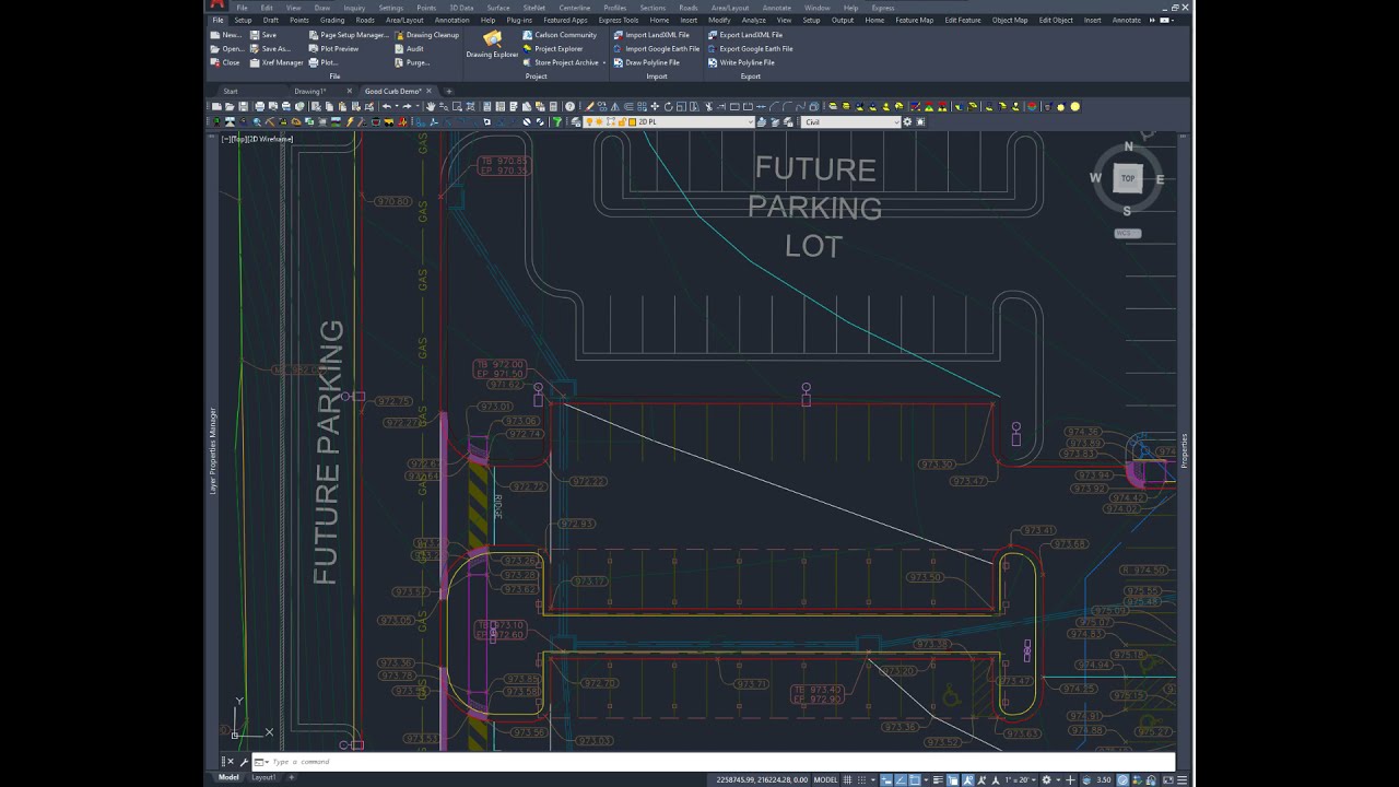 Carlson Commands Using Offest 3D Polyline - YouTube