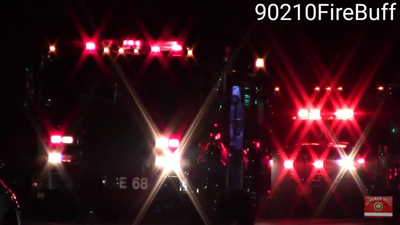 LAFD Engine 68 & Rescue 68 Responding - YouTube
