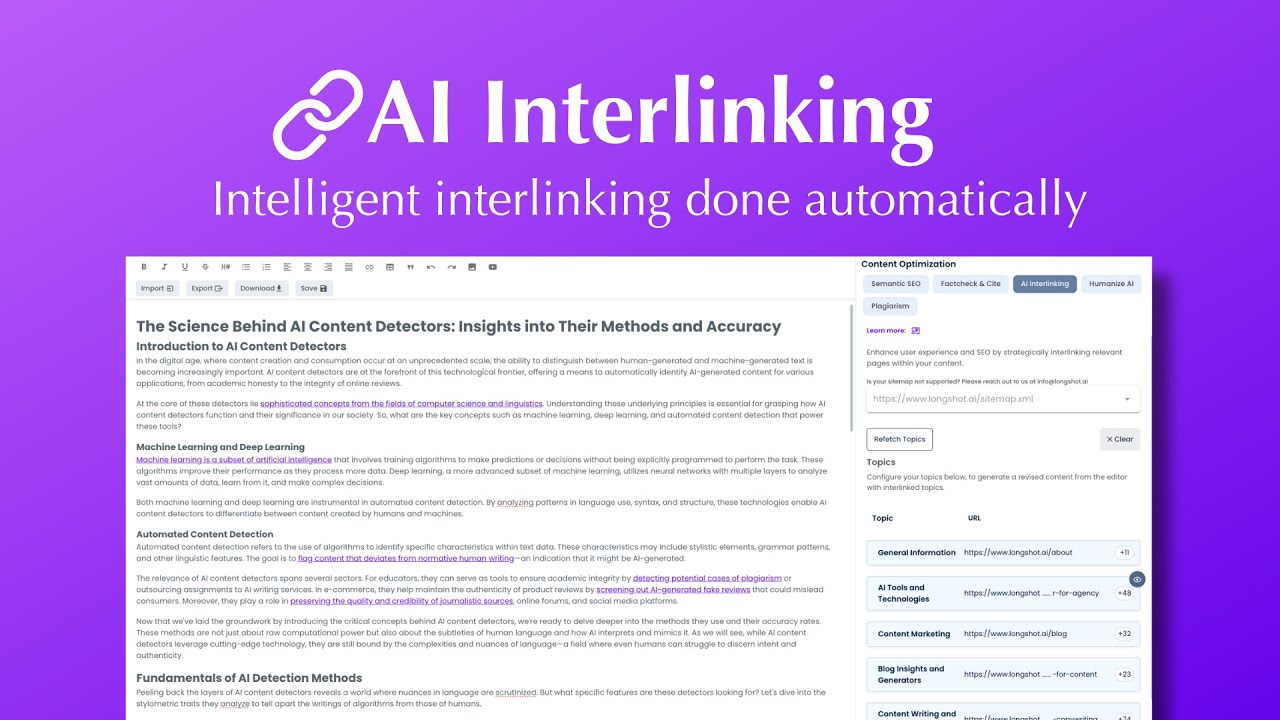 Internal Linking Made Easy with LongShot AI - YouTube