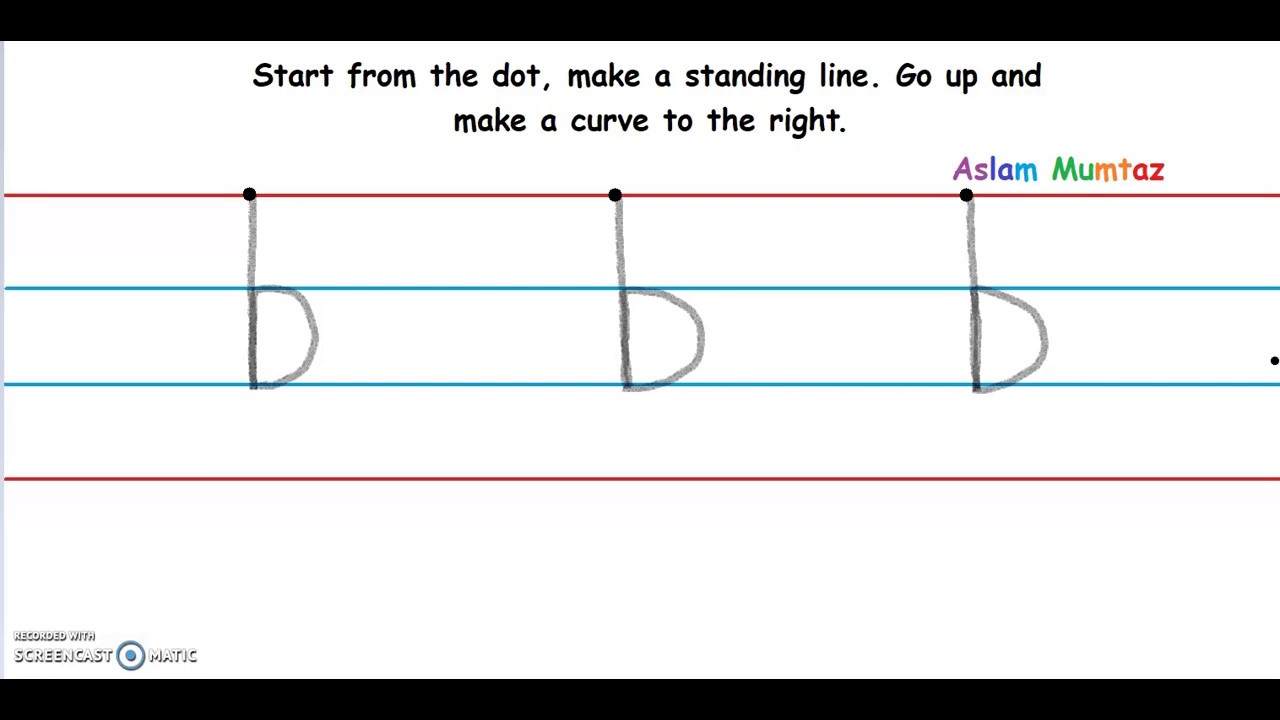 Formation of Small Letters | Letter b | Learn How To Write Alphabets On ...