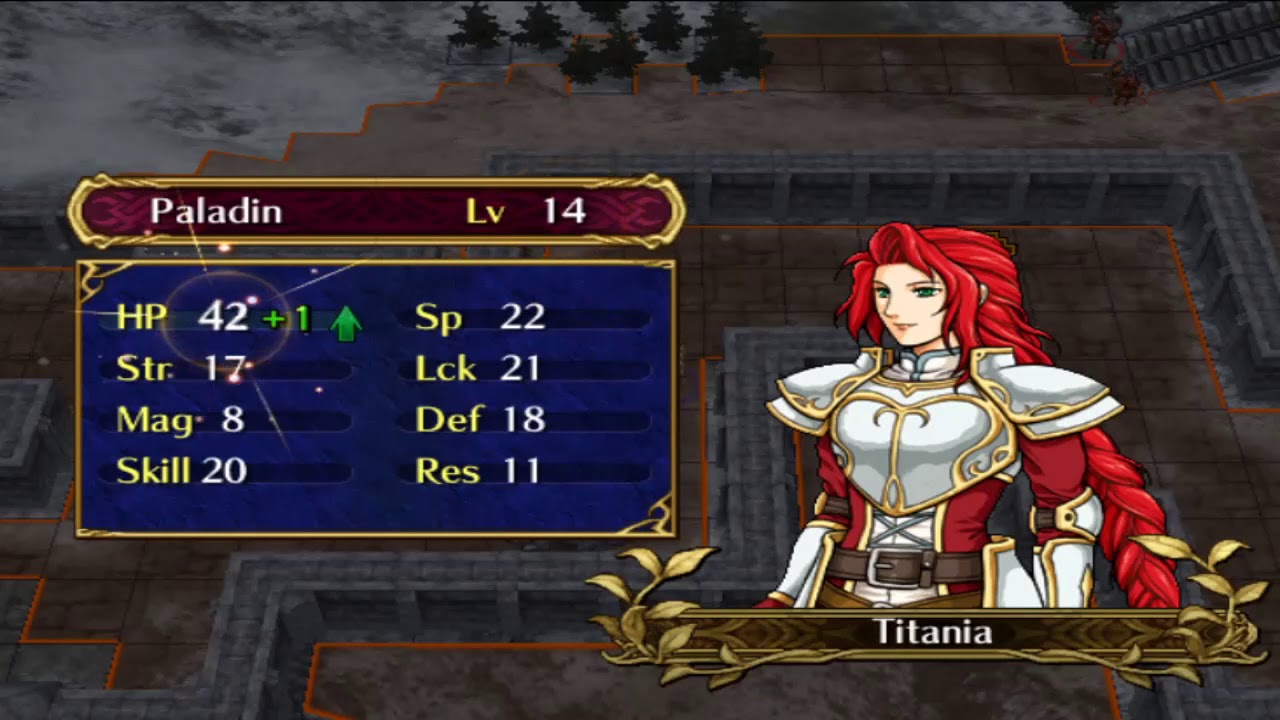 Fire Emblem Path of Radiance - Titania Level up (#26) - YouTube