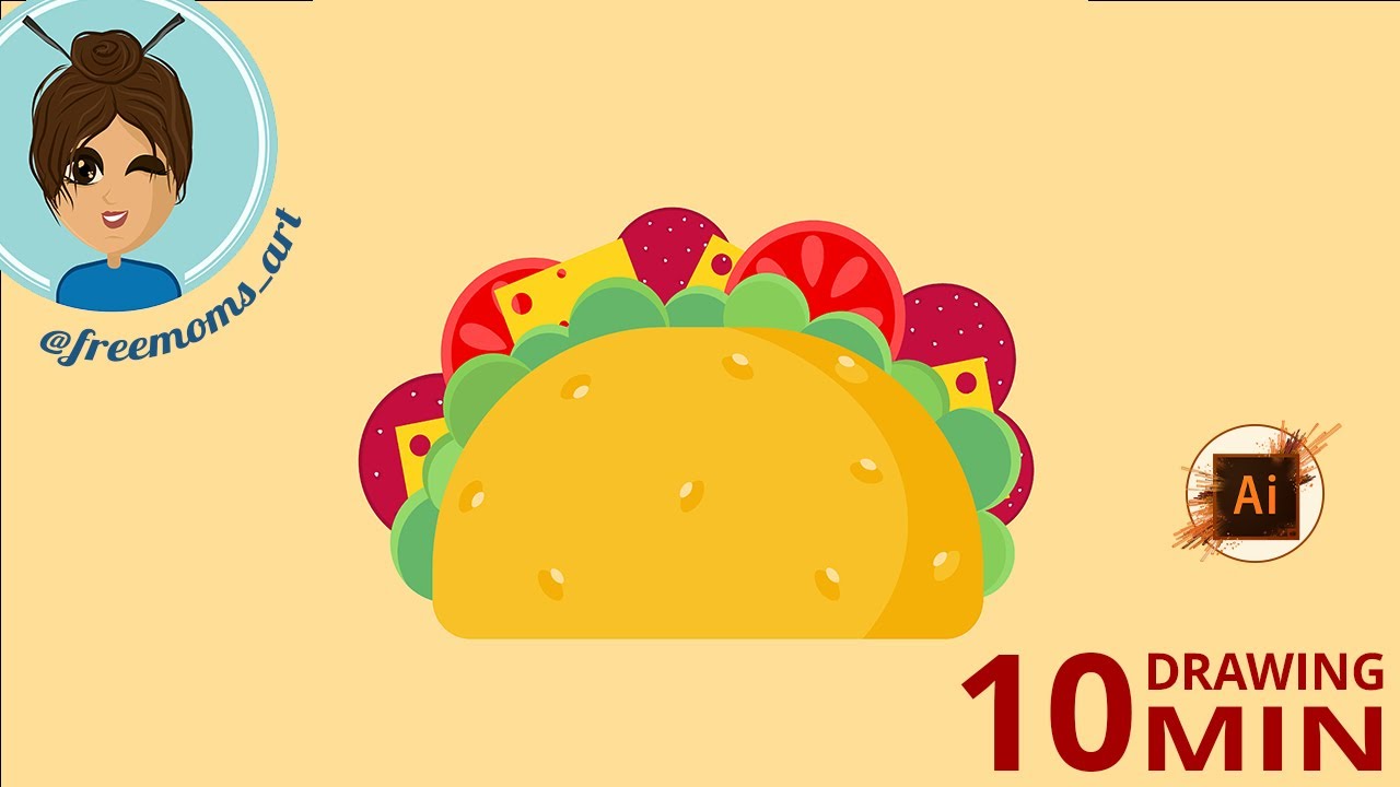 VECTOR IN 10 MINUTES | tasty taco | adobe Illustrator | TUTORIAL - YouTube