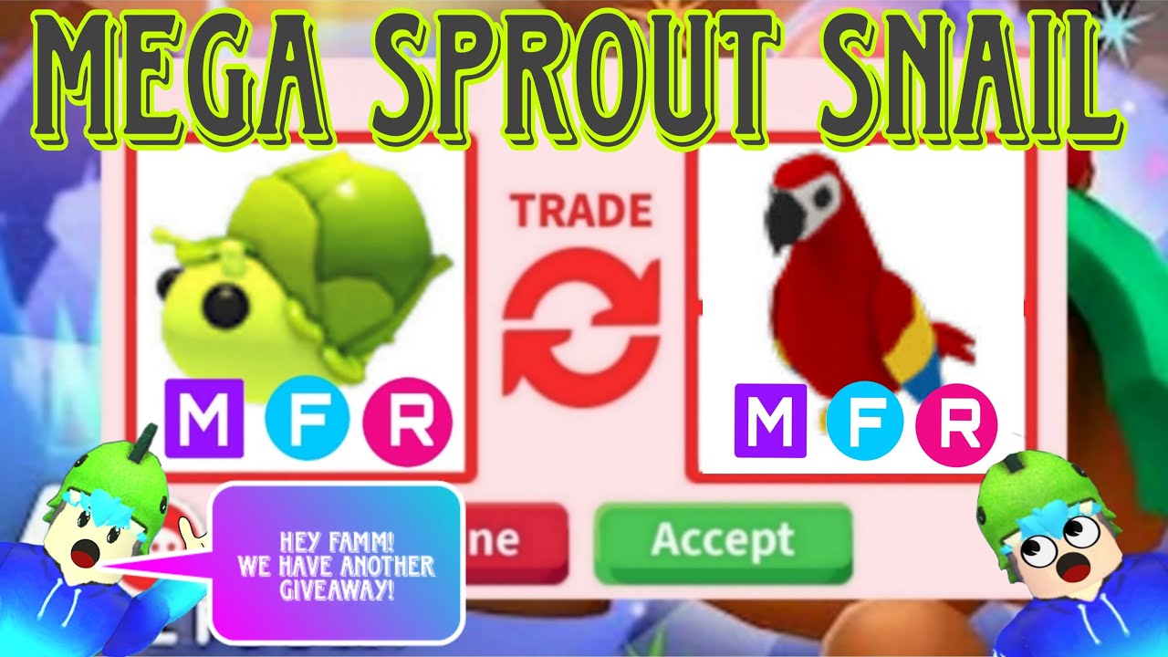 TRADING OUR MEGA SPROUT SNAIL AND GIVEAWAY In Adopt Me 🤯🤯🤯 - YouTube