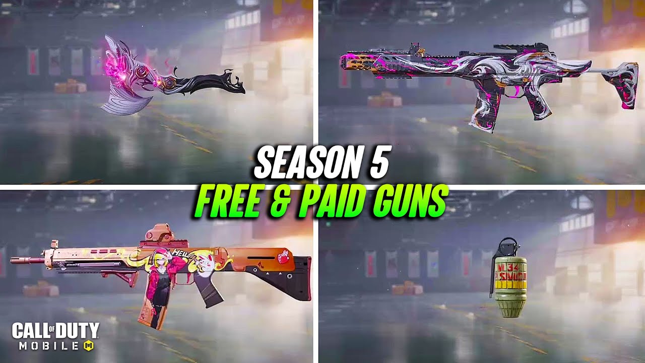 Season 5 Free & Paid Epic Guns CODM - Unique Guns in COD Mobile - New ...