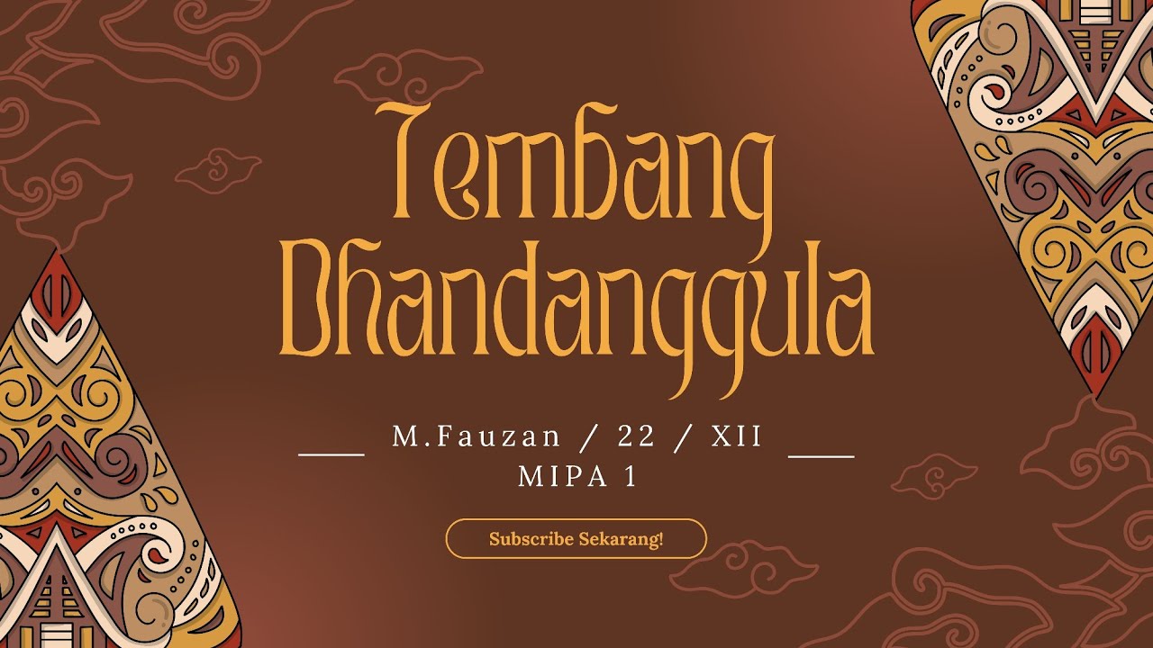 Tembang Dhandhanggula || Mukhammad Fauzan (22) || XII MIPA 1 - YouTube