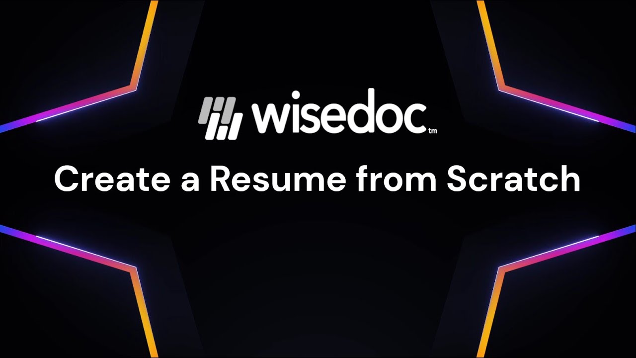 Wisedoc Apps 1.0 - Create resume from scratch - YouTube