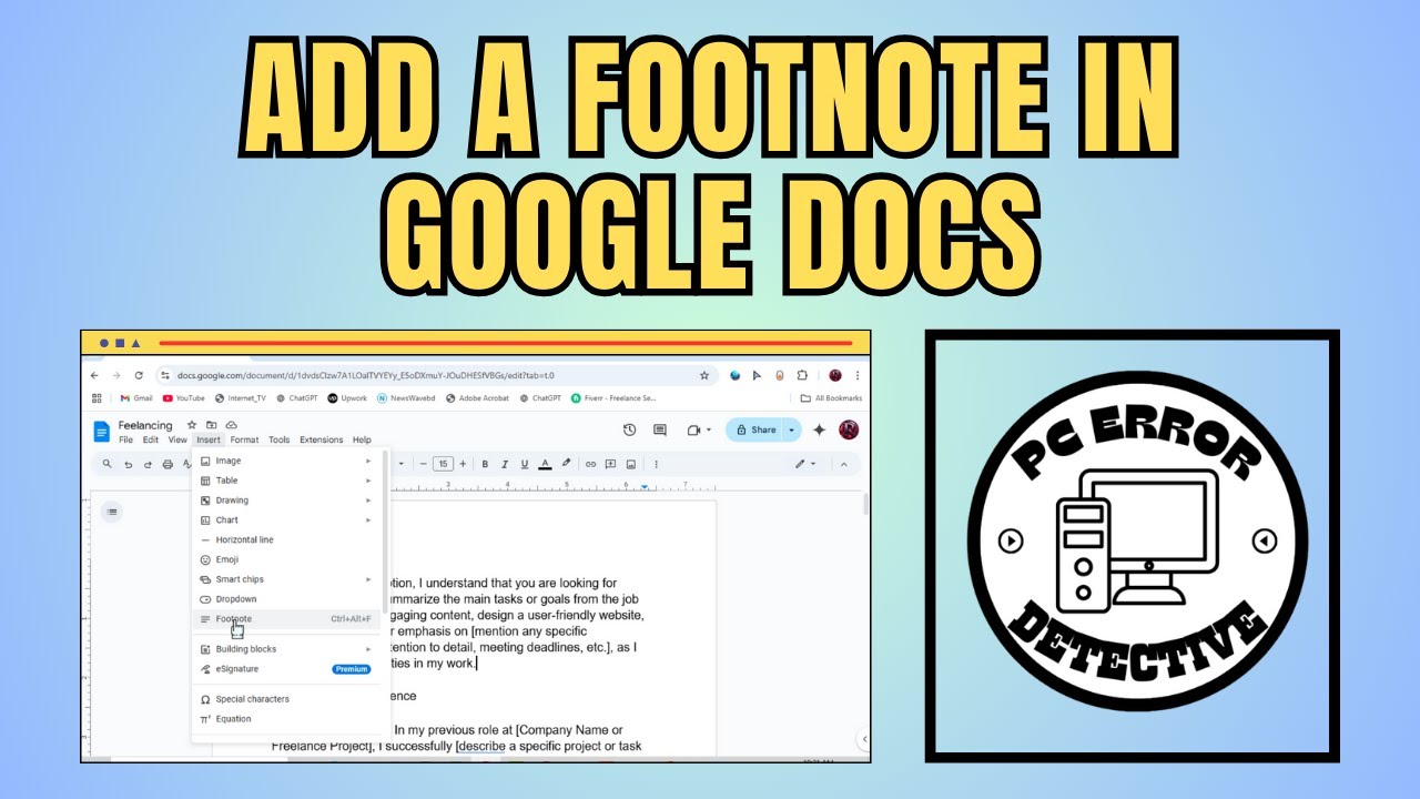 How to Add a Footnote in Google Docs - YouTube
