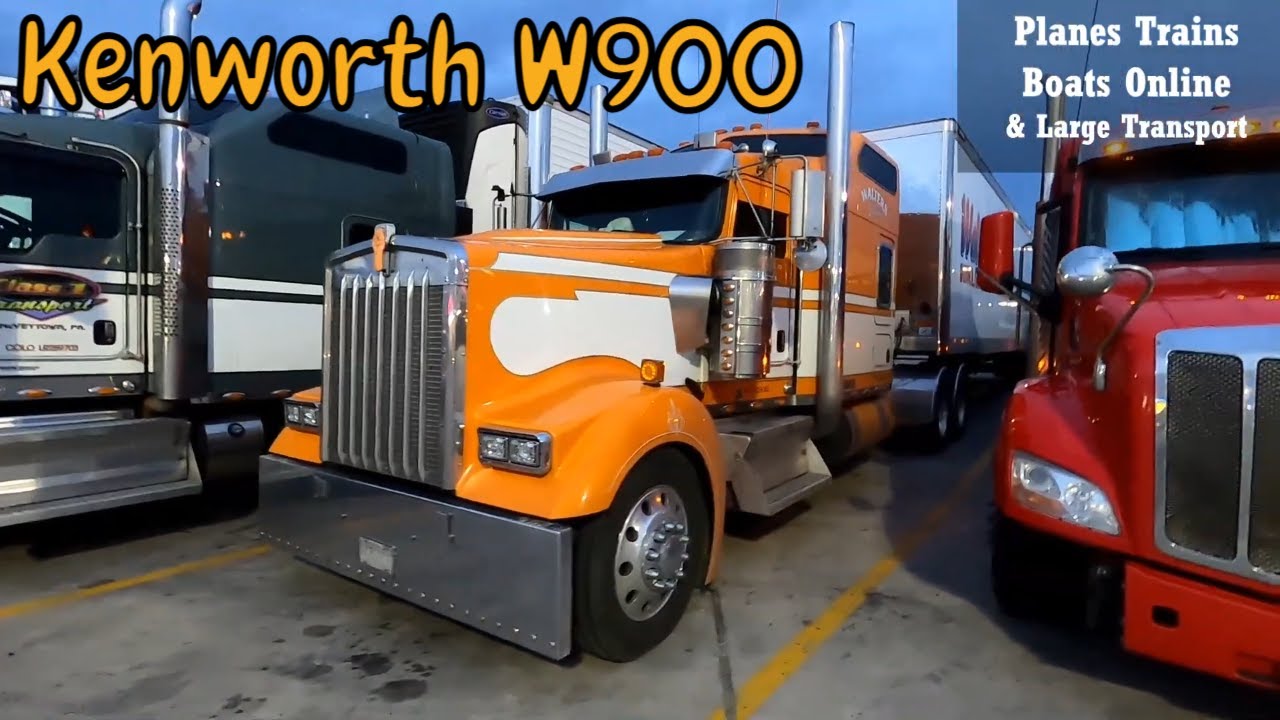 Orange & White Kenworth W900 At Iowa 80 Truck Stop - YouTube