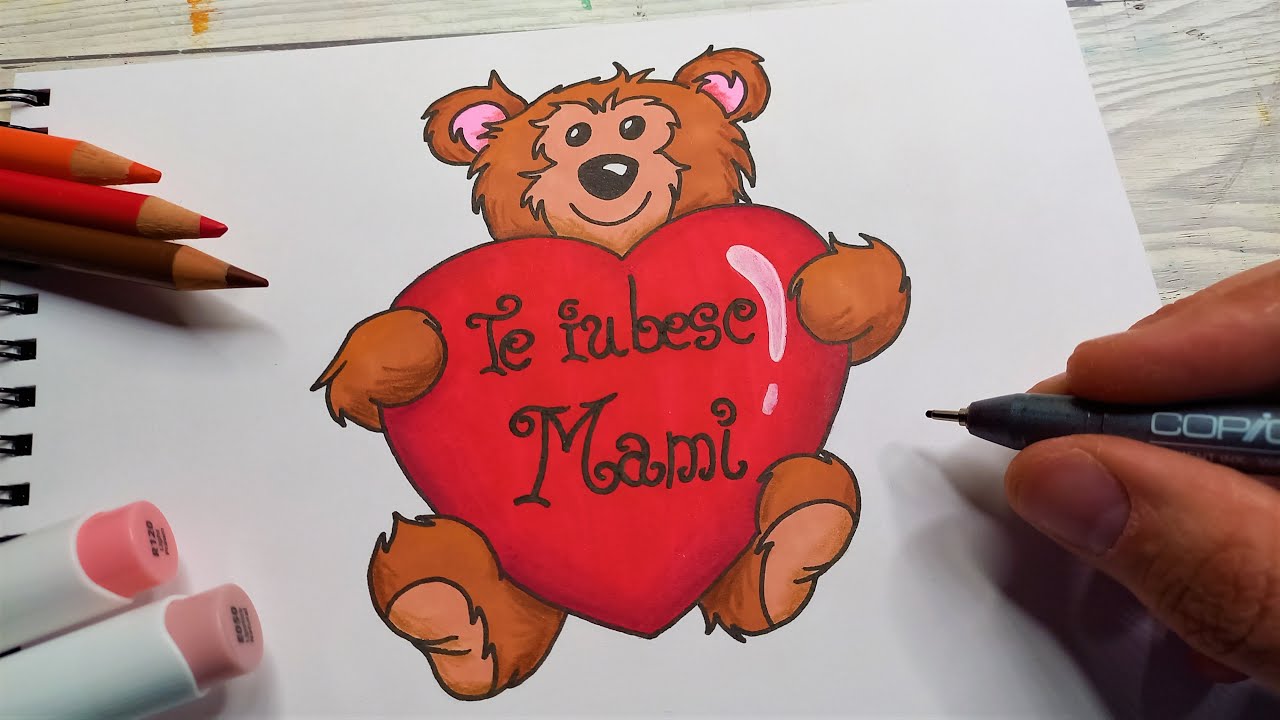 ZIUA MAMEI - 8 MARTIE💕DESENEZ o Felicitare pt toate MAMELE💕Invata sa ...