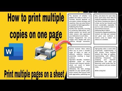 print more pages on one paper in Microsoft word - YouTube