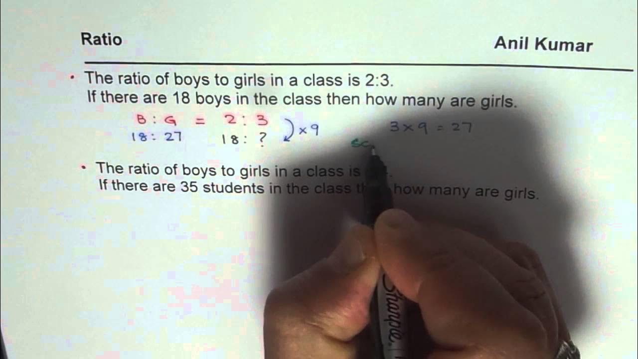Excellent Examples on Ratio of Boys and Girls in a Class with Total ...