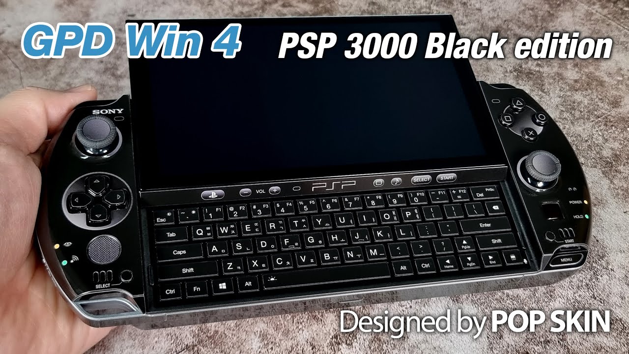 GPD Win 4 PSP 3000 Black edition POP SKIN - YouTube