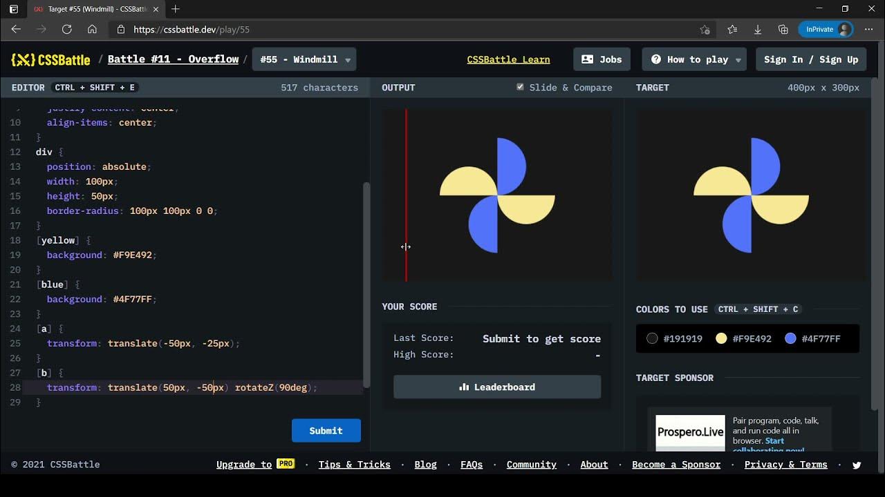 CSS Battle Target #55 | Windmill | All cssbattle.dev solutions - YouTube