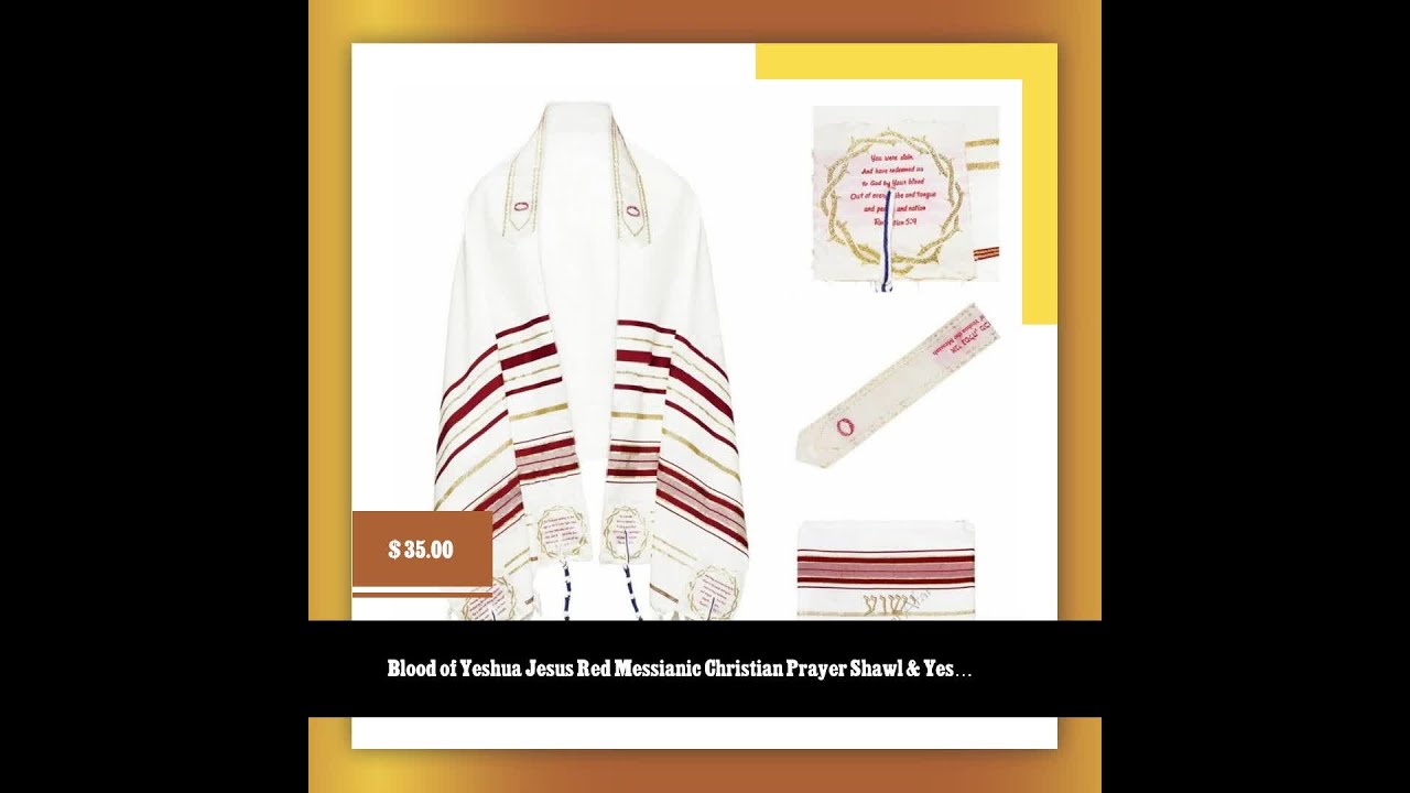 Blood of Yeshua Jesus Red Messianic Christian Prayer Shawl & Yeshua ...