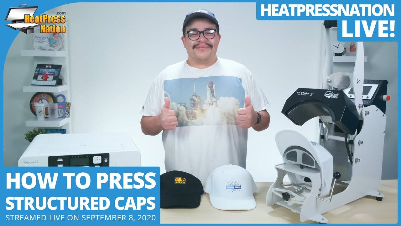 How to Press Structured Caps - HeatPressNation LIVE! - YouTube