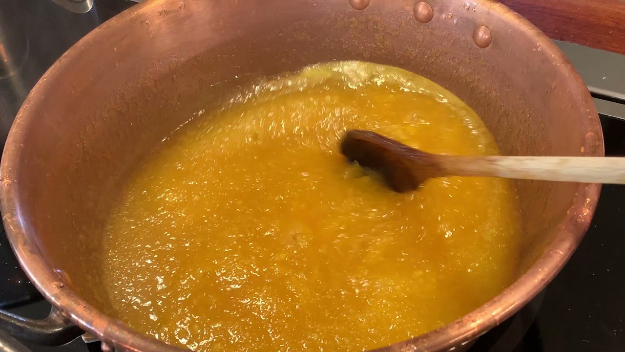 Cooking peach jam in a Mauviel copper jam pot - YouTube