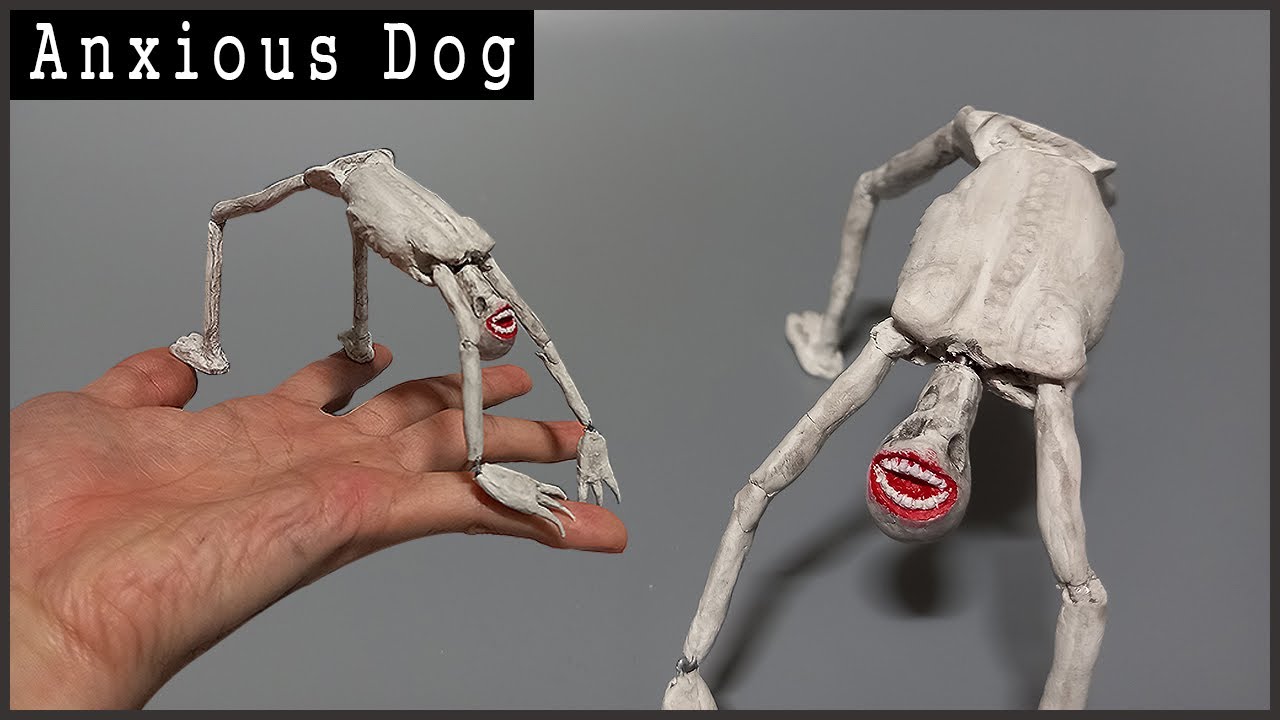Making The Anxious Dog with clay / 지점토로 불안한 개 만들기 - Trevor Henderson ...