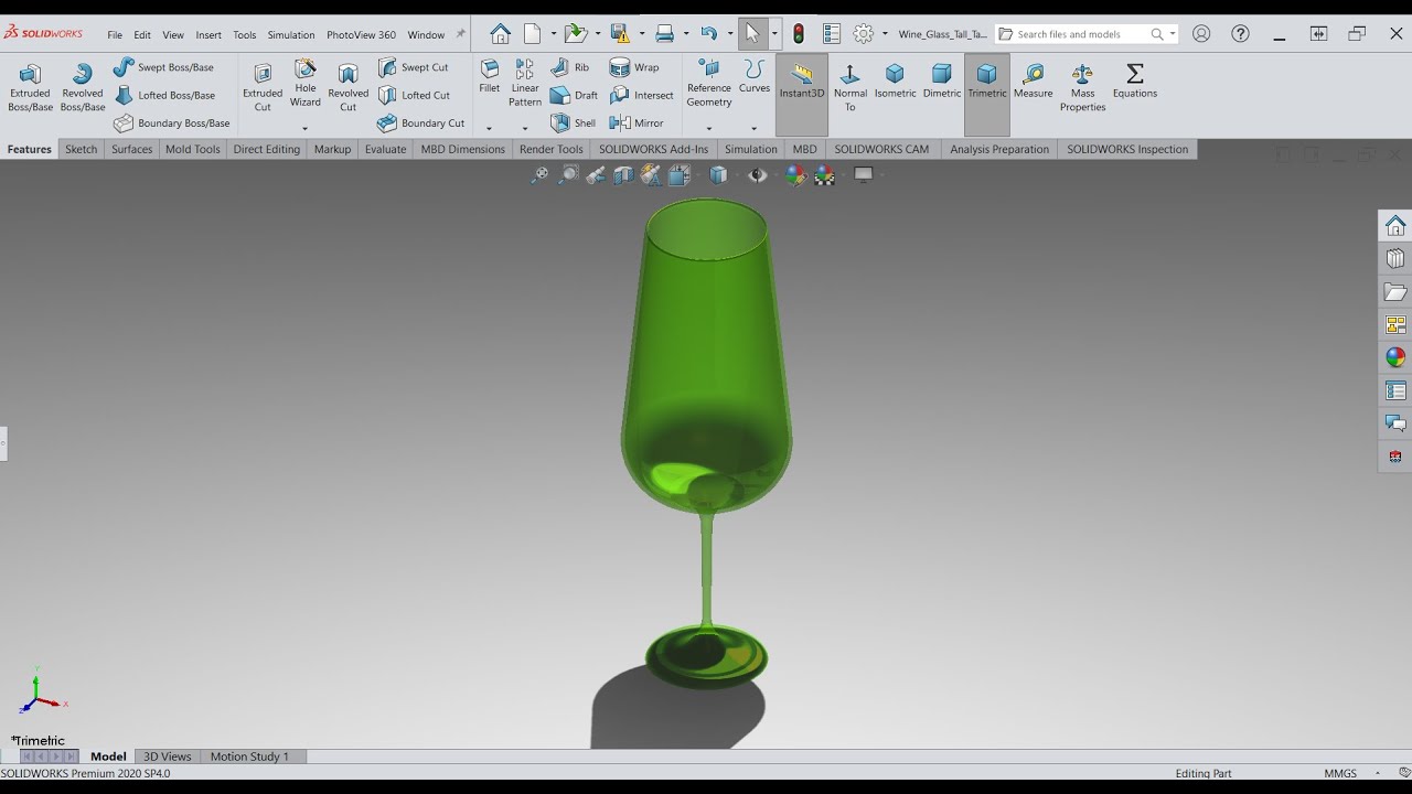 Wine Glass (SolidWorks) - YouTube