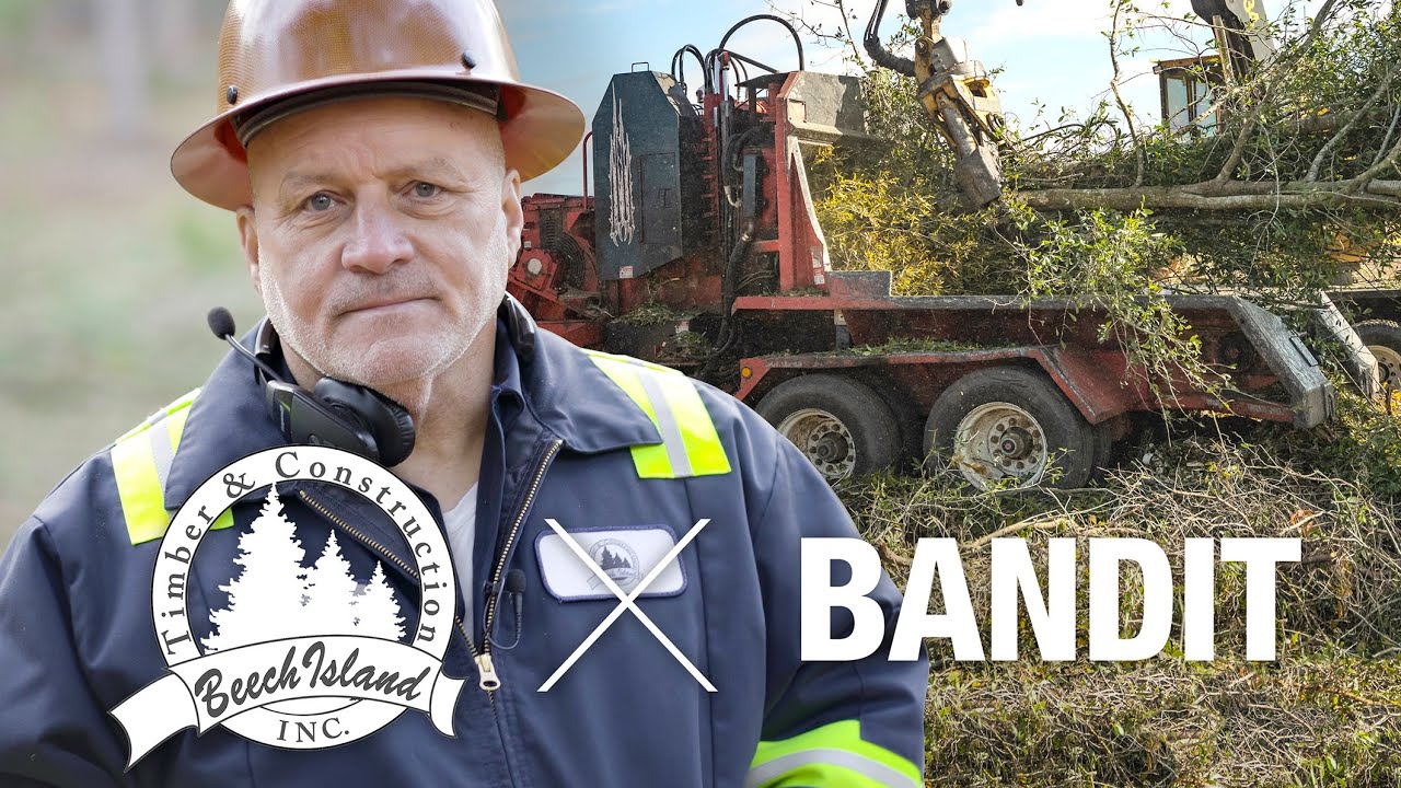 Beech Island Timber - running a BANDIT whole tree chipper. - YouTube