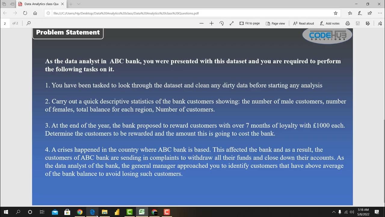 SOLVING A REAL WORLD DATA ANALYTICS PROBLEM WITH EXCEL - YouTube