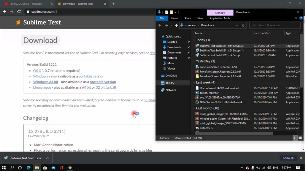 How to install sublime text 3 On Windows 10 2022 || R A G U L H A C K S ...