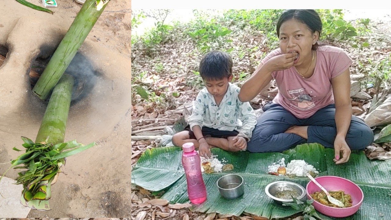 Bamboo goduk recipe and eating || simoui all type vlog || - YouTube