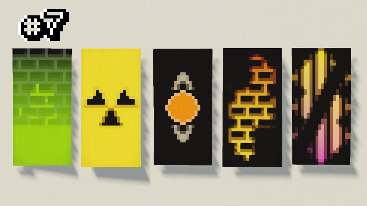 Como hacer 5 DISEÑOS de BANDERAS en Minecraft #7 - YouTube