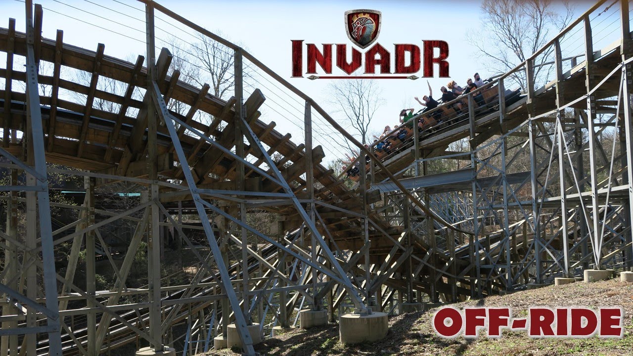 InvadR Off-Ride Footage, Busch Gardens Williamsburg GCI Wooden Roller ...