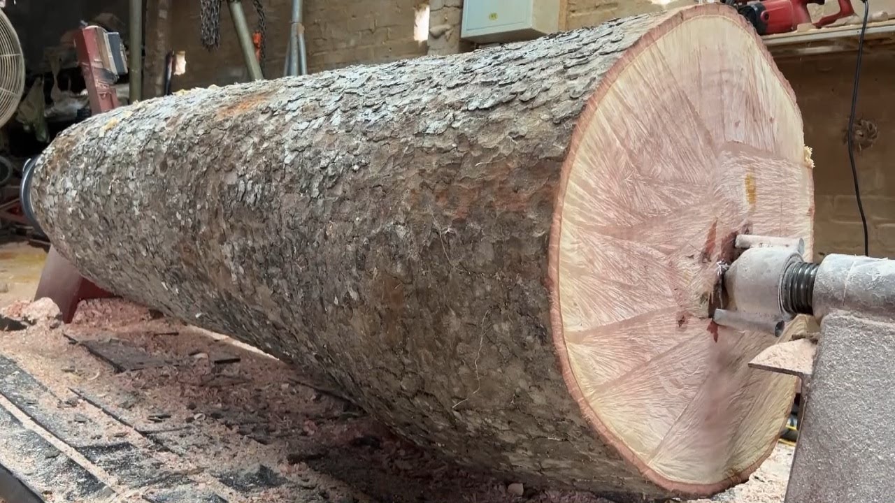 Horror Woodturning ||| Giant Wood Lathe || Stunning Monster Woodworking ...