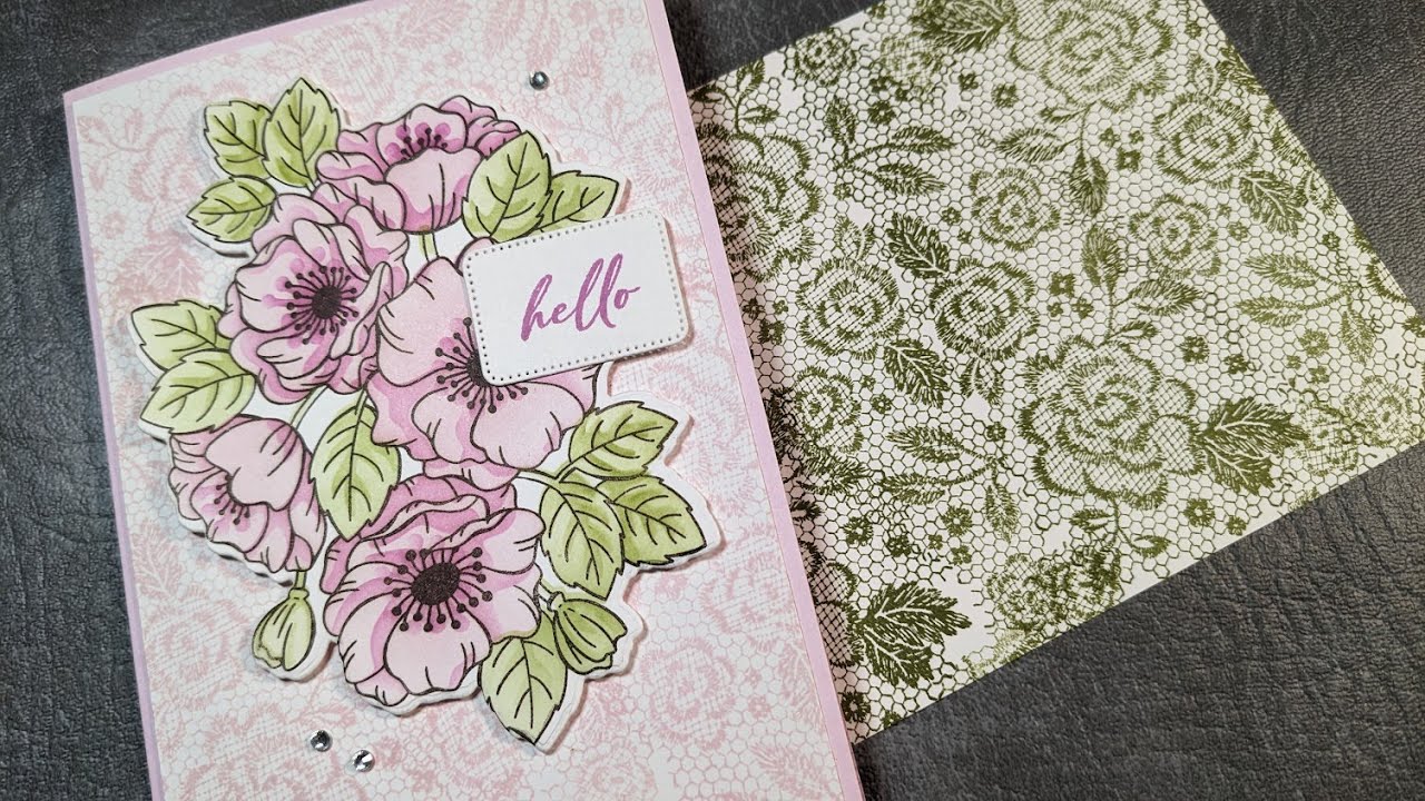 Using the Chantilly Lace stamp as a background - YouTube