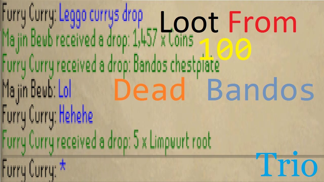 Loot From 100 Bandos Kills ~TRIO~ What a LUCK! 2007 Oldschool Runescape ...
