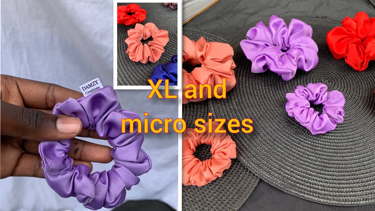 How to make a SCRUNCHIE. Two sizes. XL AND MICRO SIZES. EASY - YouTube