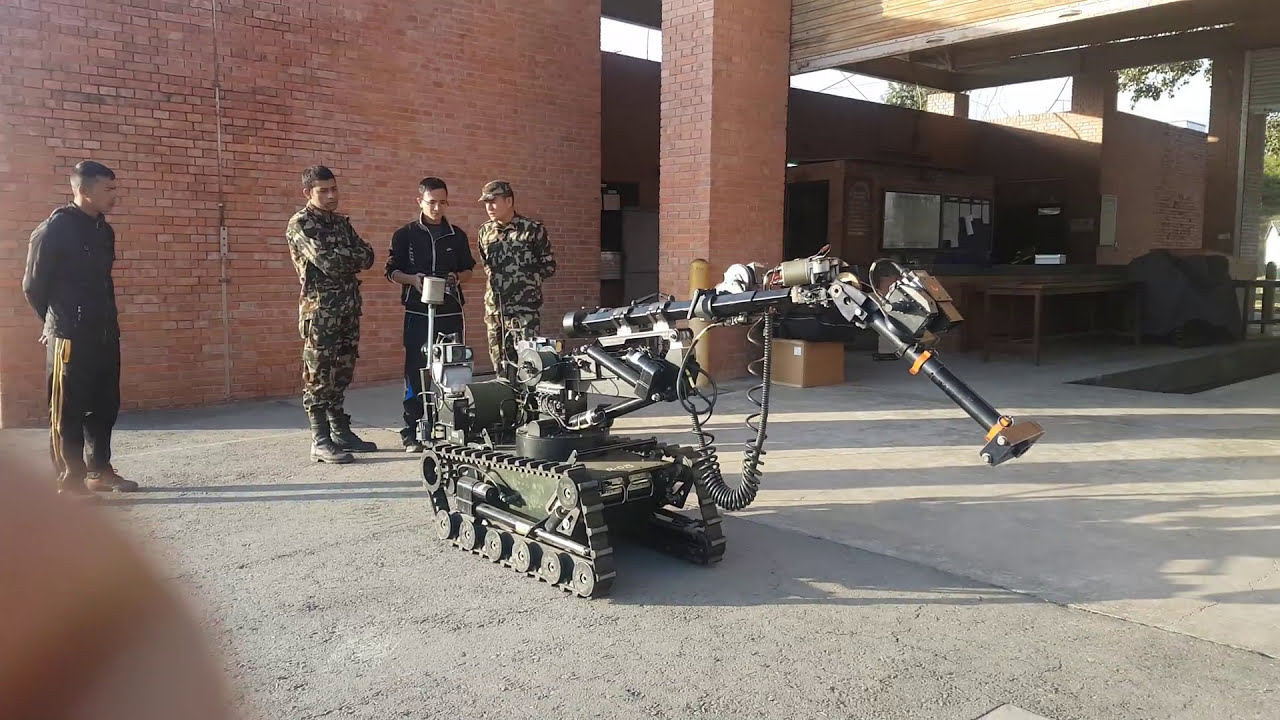 Driving wheelbarrow revolution bomb disposal robot at eod unit - YouTube