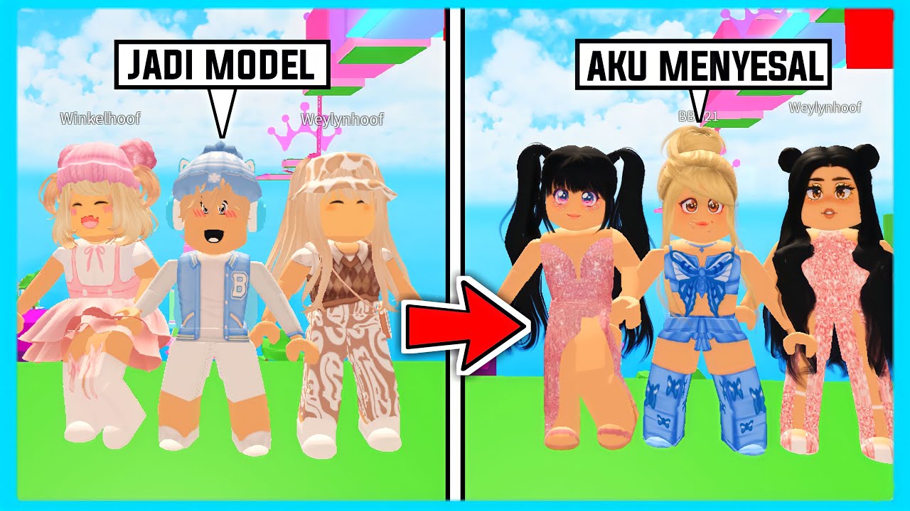 24 Jam Menjadi Cewek Model Di Roblox Brookhaven - YouTube
