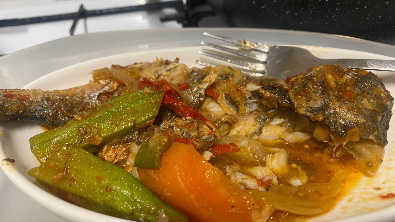 Steam Fish Stew With Okra Sauce by @kokogracetv #cookingvideo # ...