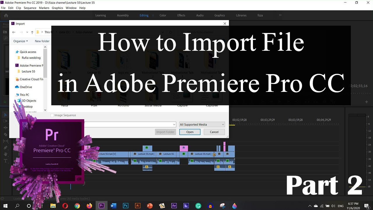 Import File In Premiere Pro CC Timeline Settings Tutorial In Urdu import-file-in-premiere-pro-cc-timeline-settings-tutorial-in-urdu