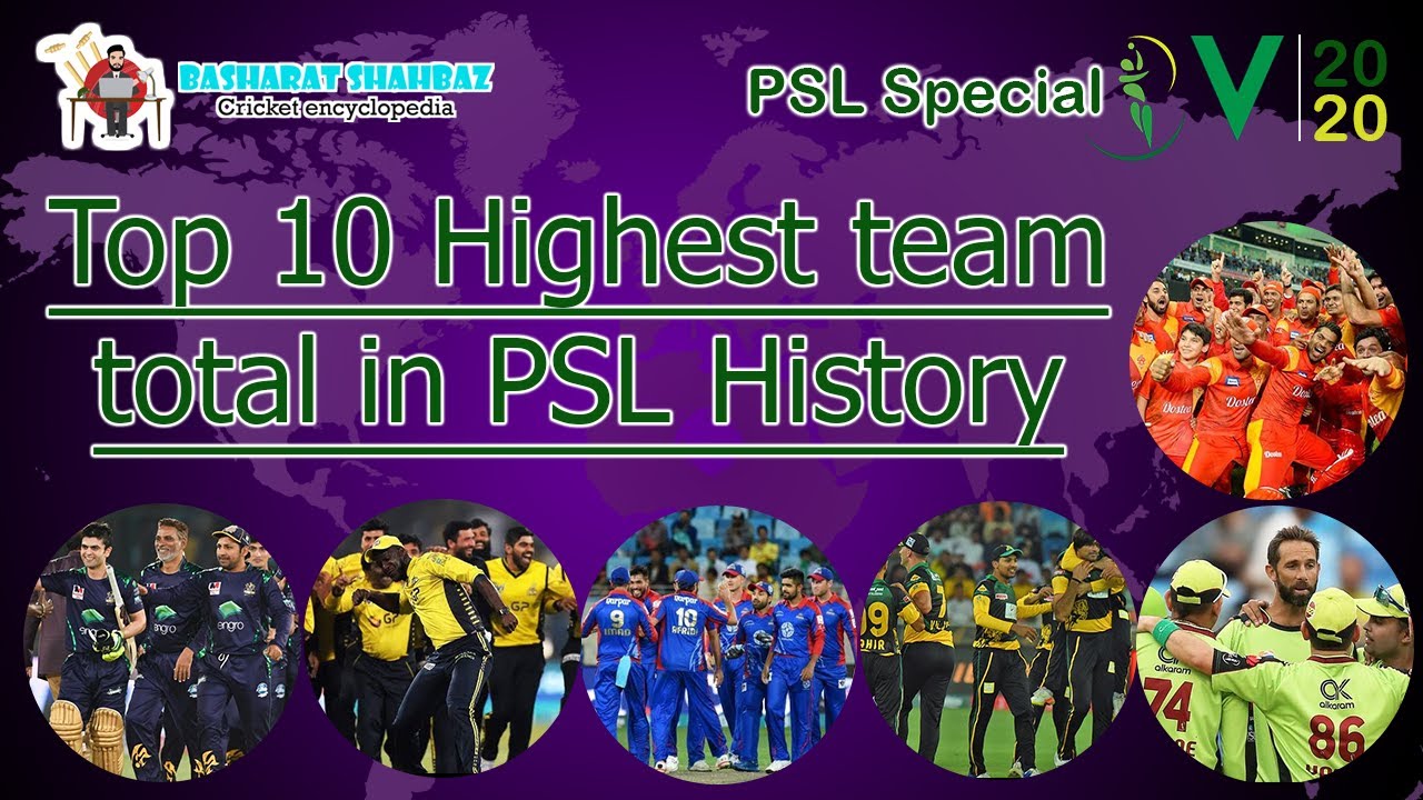Top 10 highest team total in PSL History|(2016-2019)| # ...