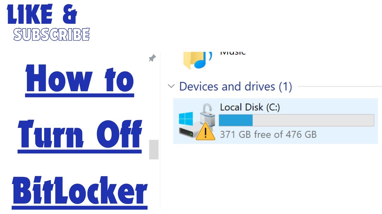 How to Turn Off BitLocker - YouTube