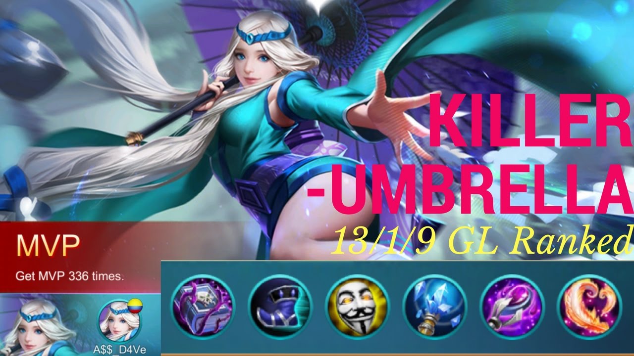 Killer Umbrella! Mobile Legends Kagura 13/1/9 Glorious Legend Ranked Gameplay with Commentary ...