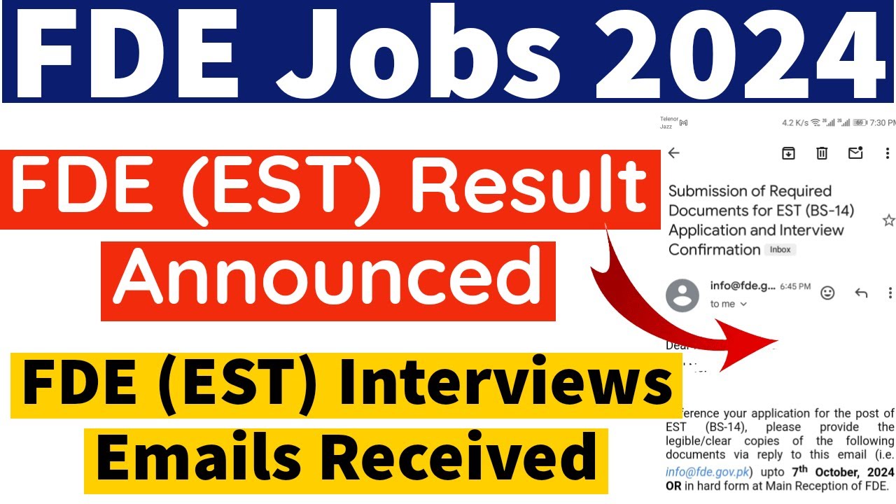 FDE (EST) Result Announced 2024 - FDE (EST) Emails Received - EST Test ...