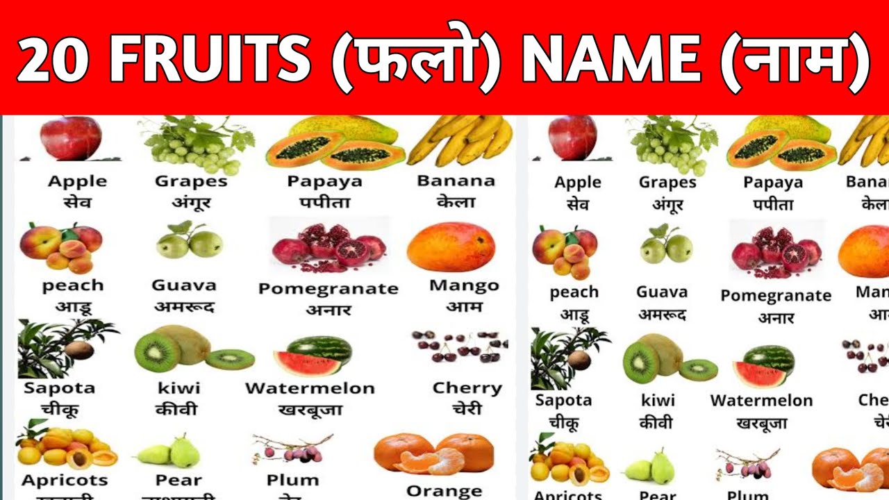 20 fruits name in english 10 fruits name in english 20 फलो के नाम 10 ...