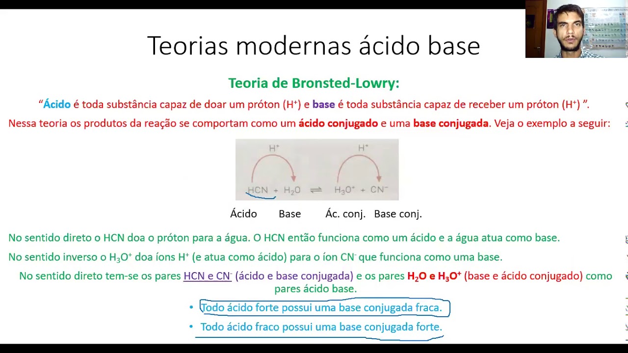 Teorias modernas de ácidos e bases (Arrhenius, Bronsted-Lowry, Lewis ...