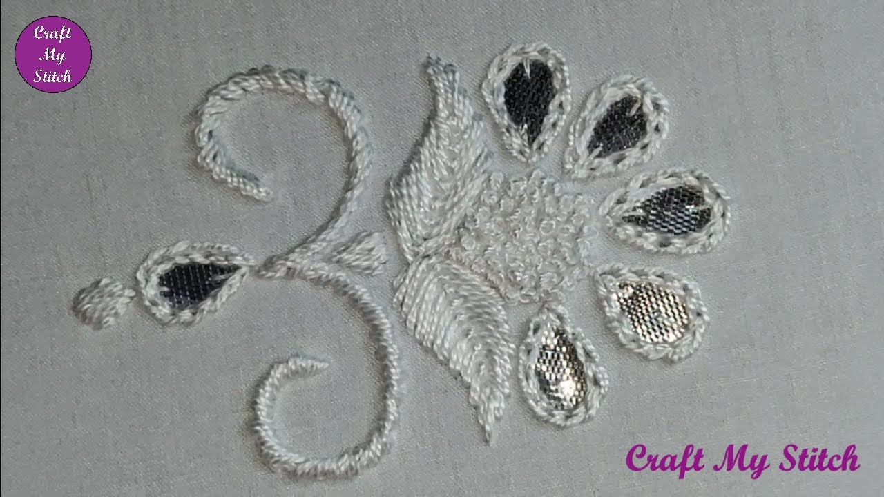 White work embroidery Gota Patti motif for all over design - Hand ...