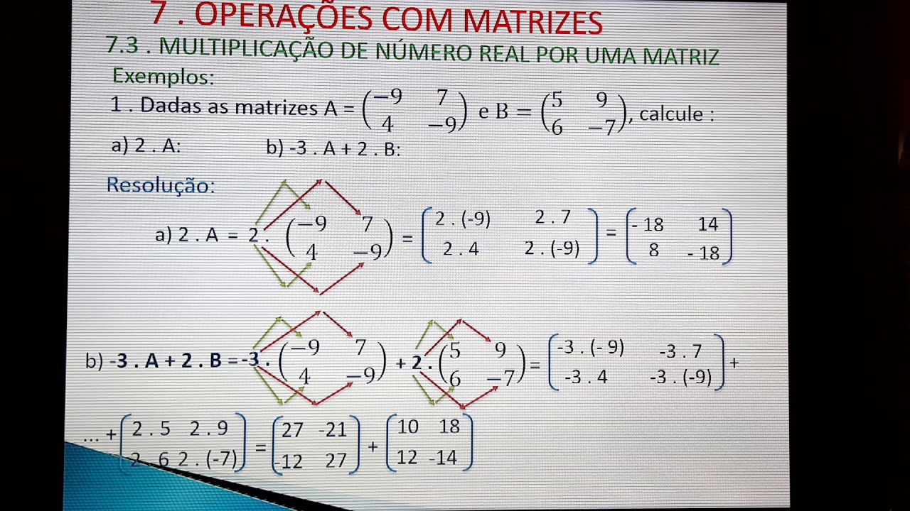 Operações com matrizes - vídeo 05 - YouTube