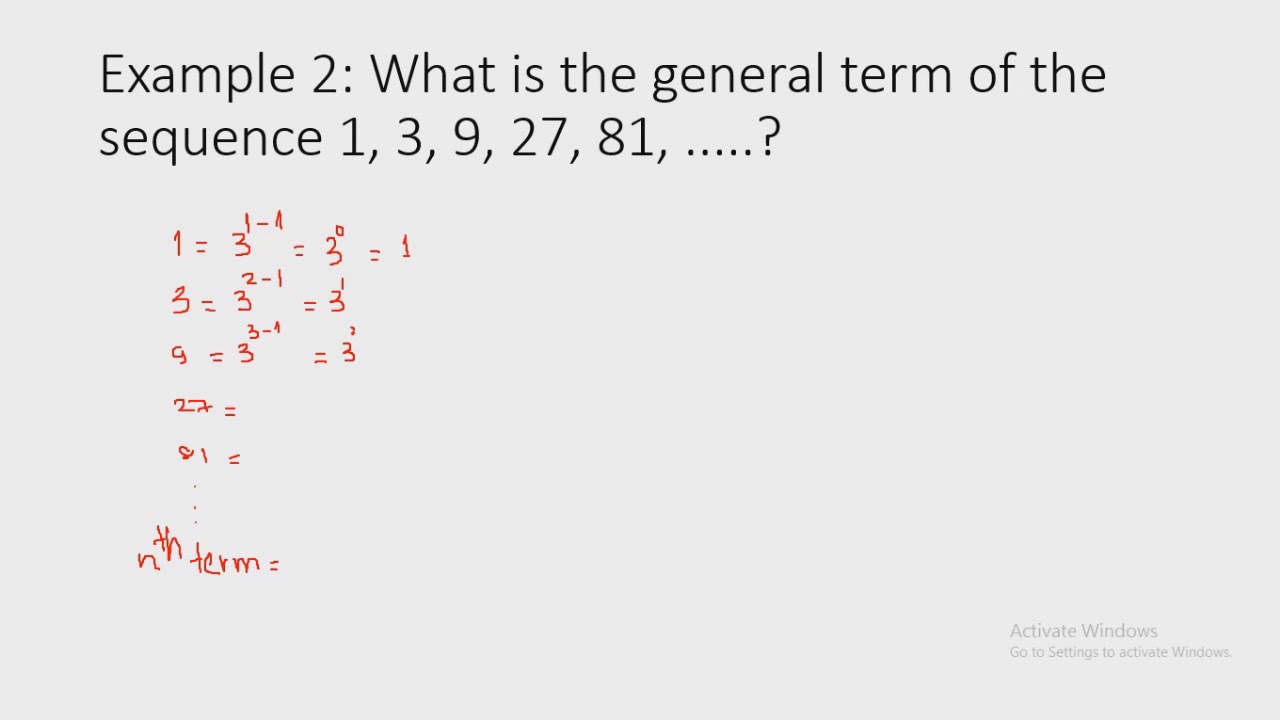 Finding general term of sequence 2 - YouTube