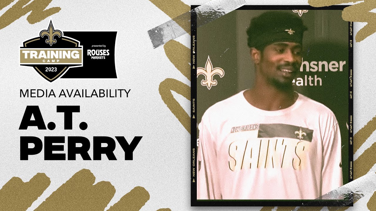 A.T. Perry talks 1st Preseason Game, NFL Adjustments | Saints Training ...
